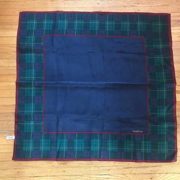 Pendleton | Accessories | Pendleton Silk Scarf Navyplaid 2 X 21 | Poshmark